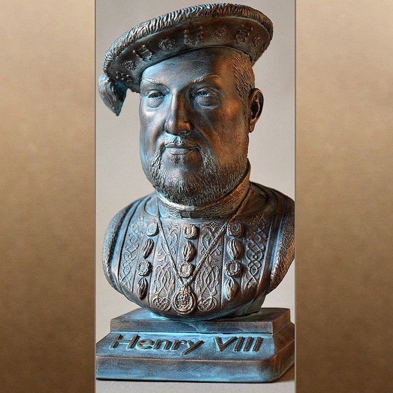 Henry VIII Tudor Color Bronze Bust Figure Sculpture - Etsy