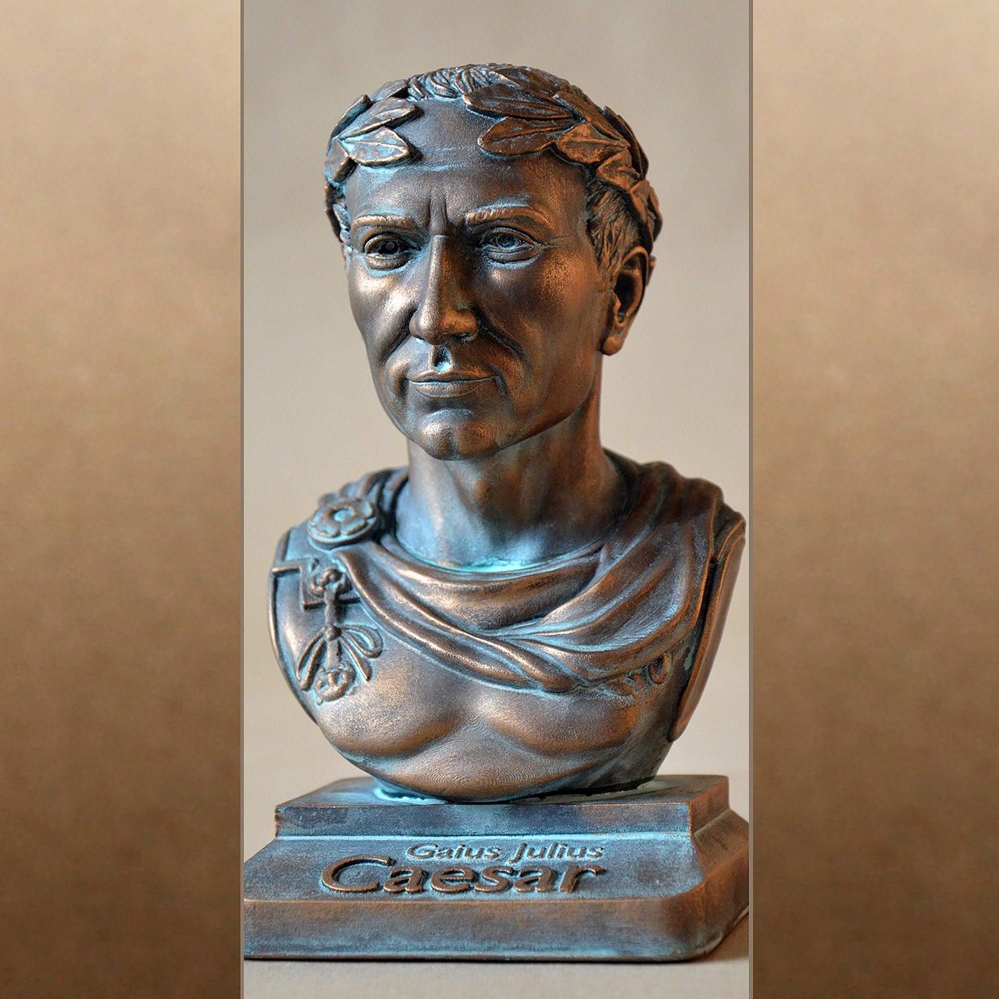 Gaius Julius Caesar Bronze Metallic Effect Bust Figure - Etsy