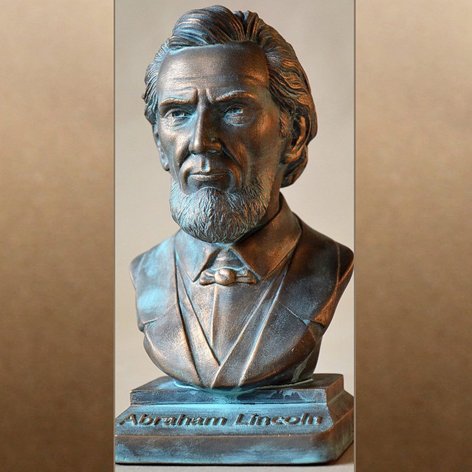 Abraham Lincoln Color Bronze Bust Figure Sculpture - Etsy