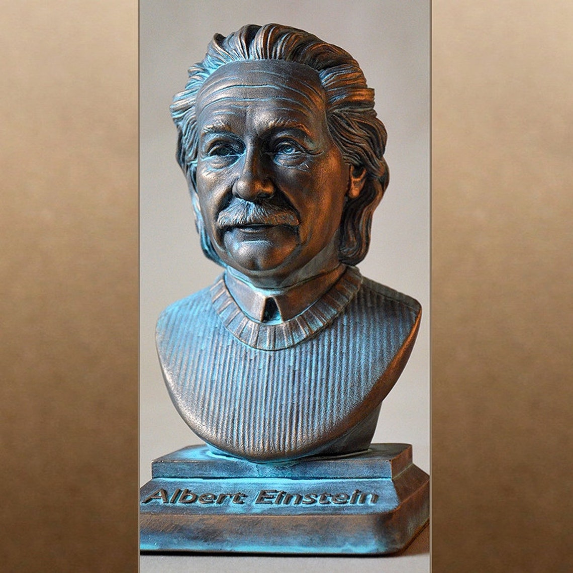 Albert Einstein Color Bronze Bust Figure Sculpture - Etsy