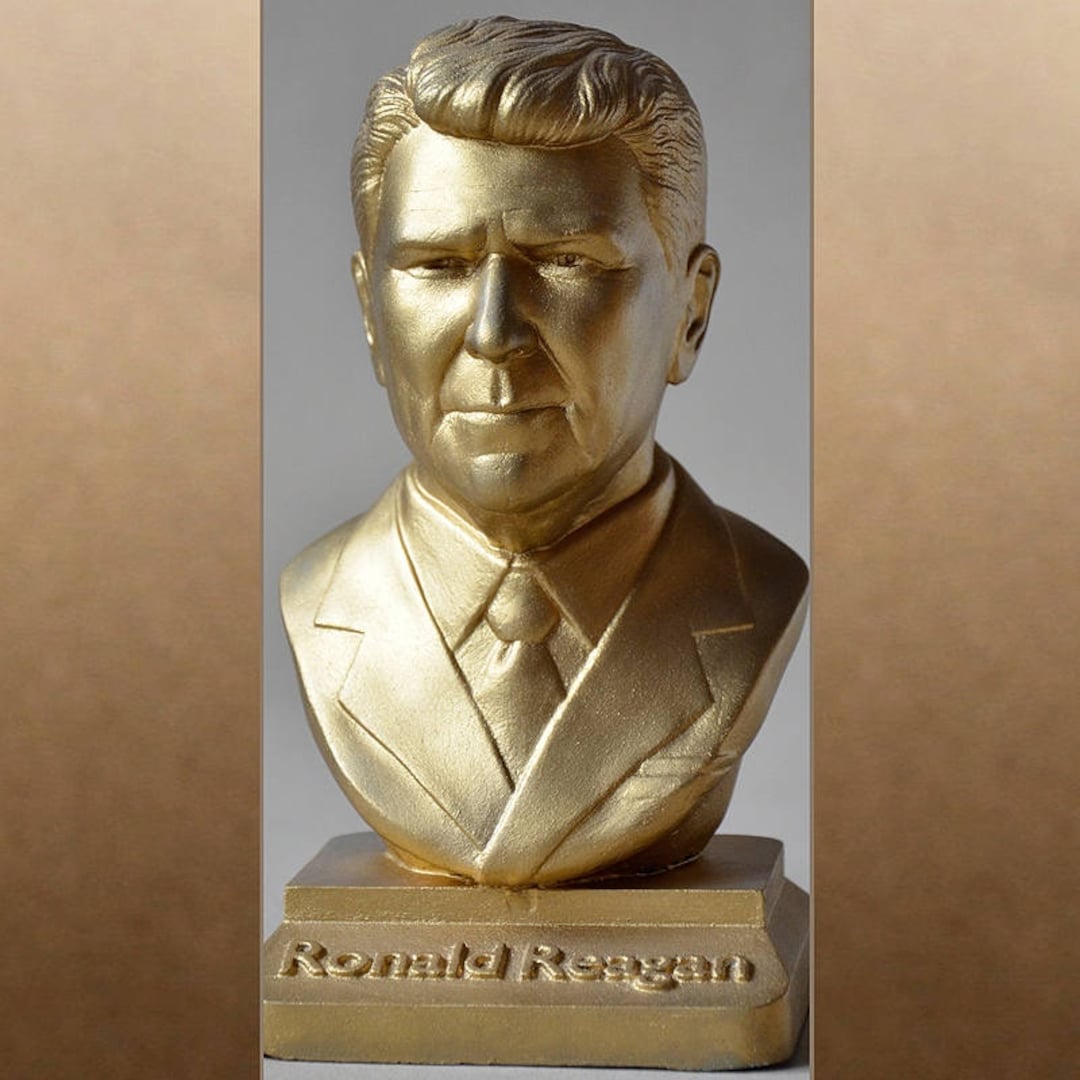 Ronald Reagan Color Gold Bust Figure Sculpture - Etsy