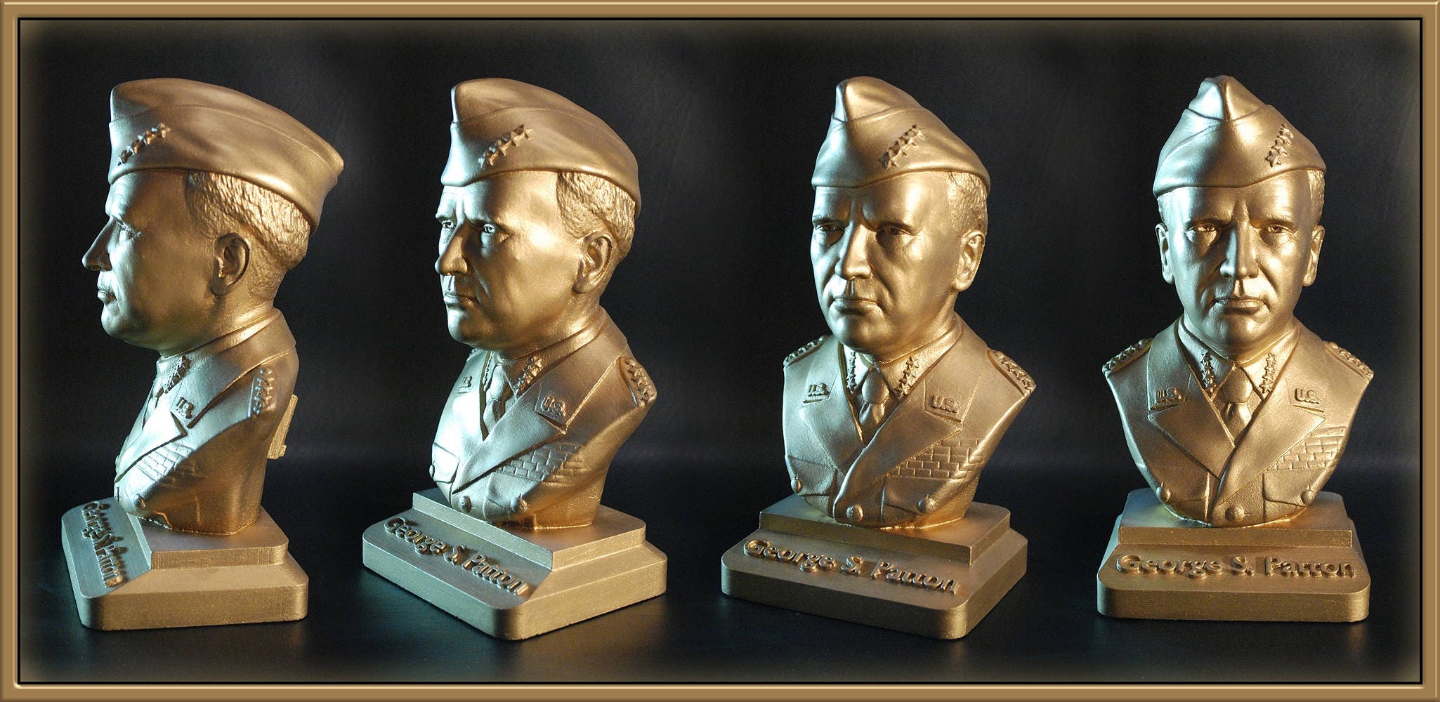 George S. Patton Color Gold Bust Figure Sculpture | Etsy
