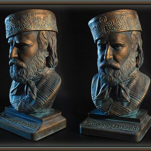 Giuseppe Garibaldi Bronze Patina Effect Imitation Bust Figure Sculpture ...