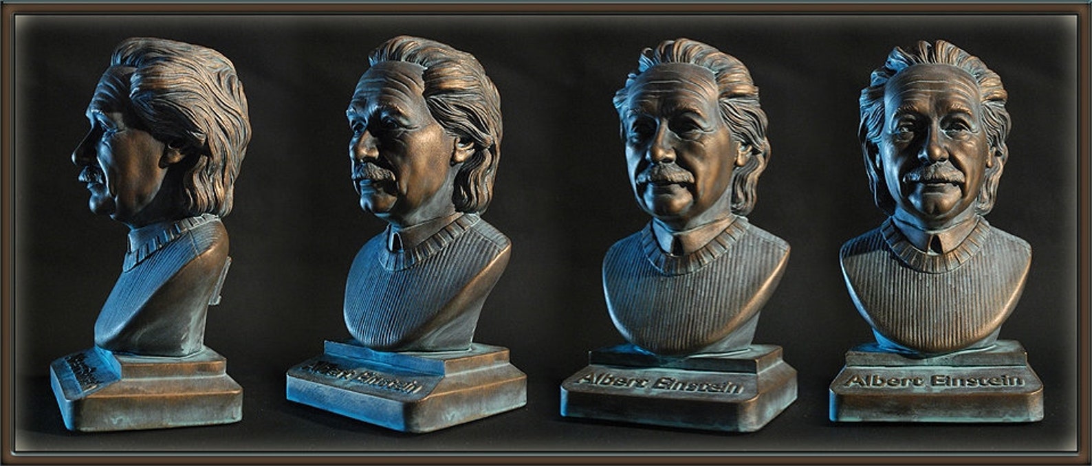 Albert Einstein Color Bronze Bust Figure Sculpture - Etsy