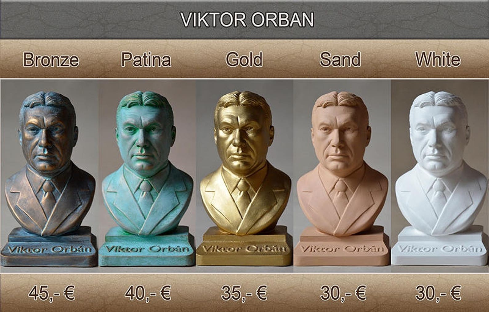 Viktor Orban color gold bust figure sculpture | Etsy