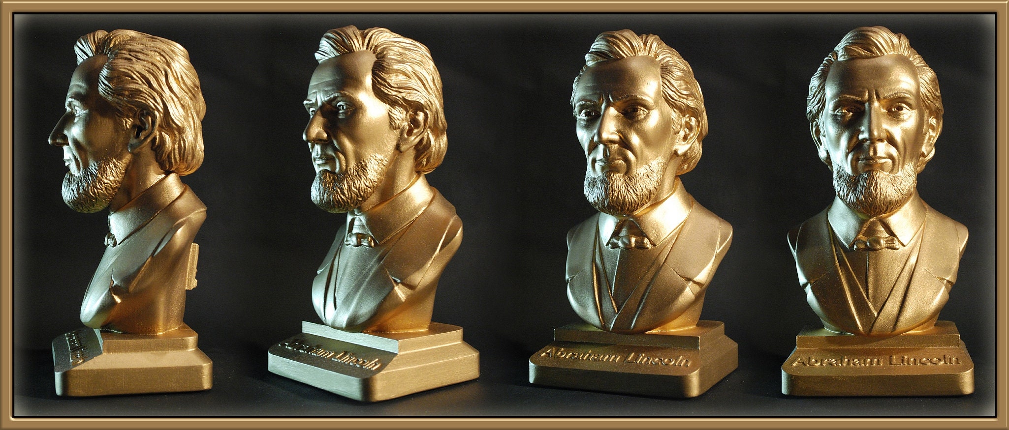 Abraham Lincoln Metallic Color Gold Bust Figure Sculpture - Etsy