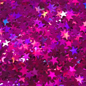 Holographic Magenta Star Glitter, Nail Art, Resin, Festival, 5 Grams - Etsy
