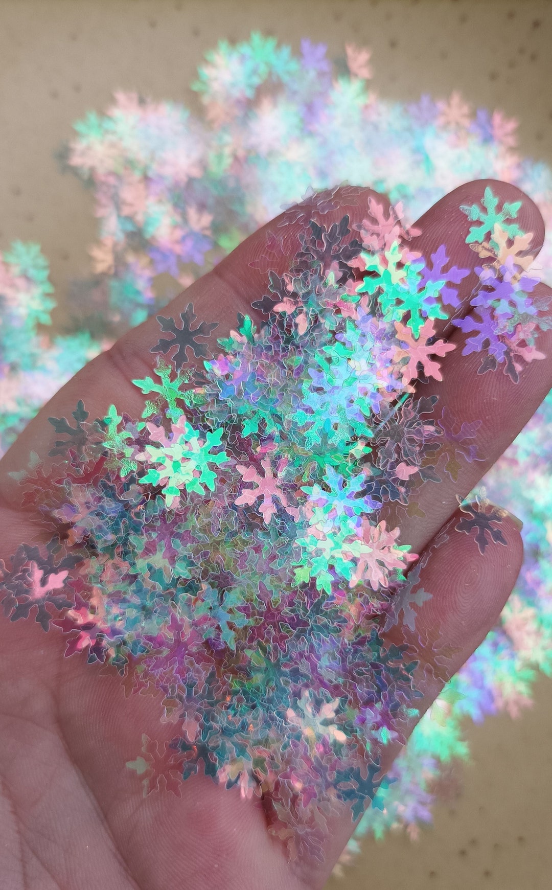 Iridescent Snowflake Glitter, Decoration, Nails, Resin, Tumbler, Shaker ...