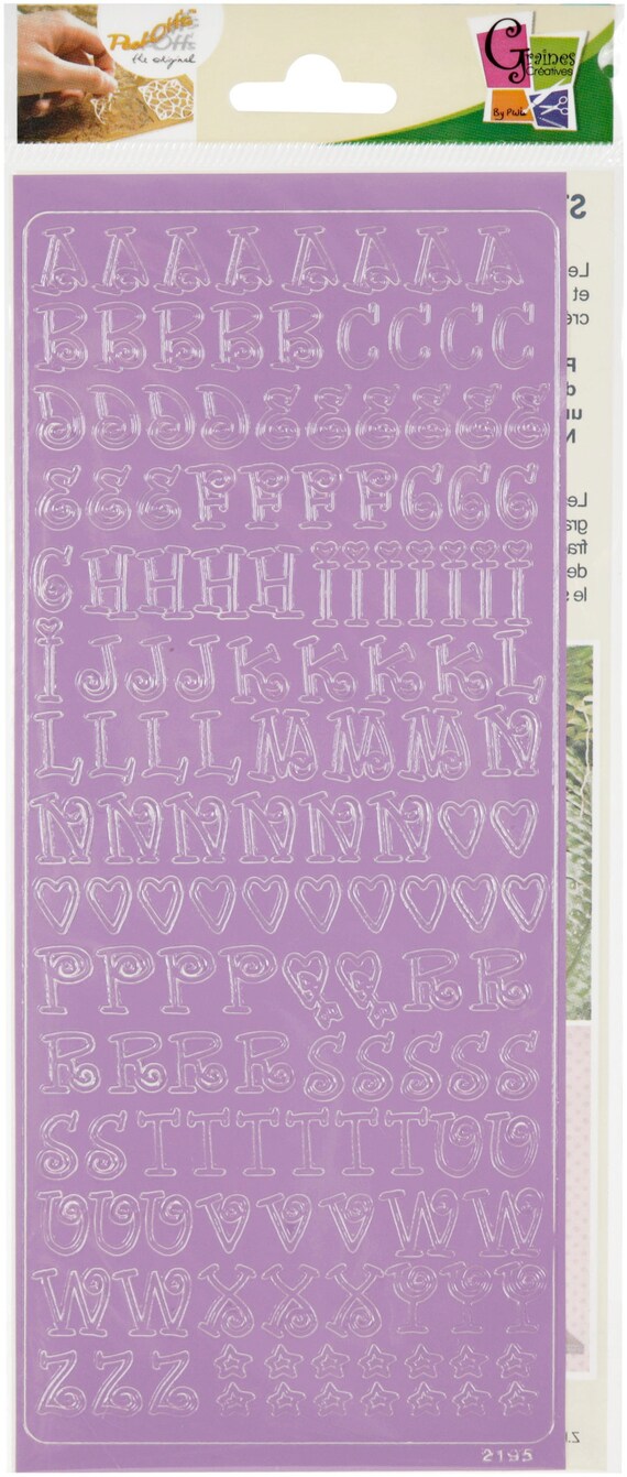 Stickers Alphabet Pink or Blue Sticker in Relief Peel Off - Etsy