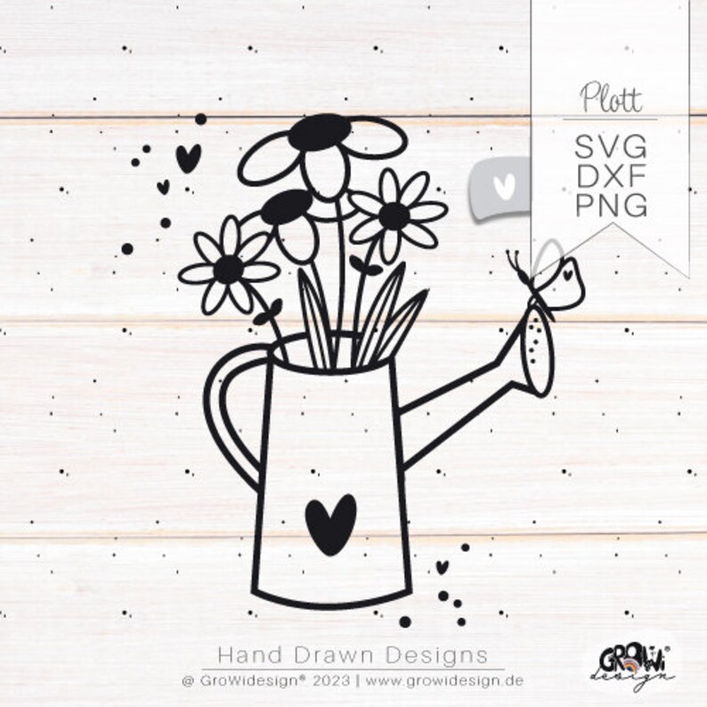 Plotterdatei Giesskanne Blumen svg dxf - Etsy Österreich