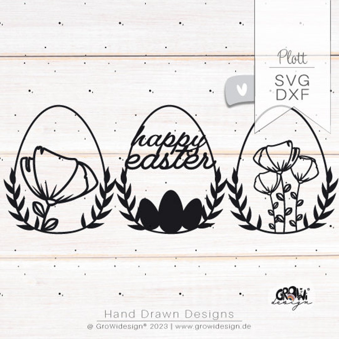 Easter Eggs Plotter File Svg Dxf - Etsy