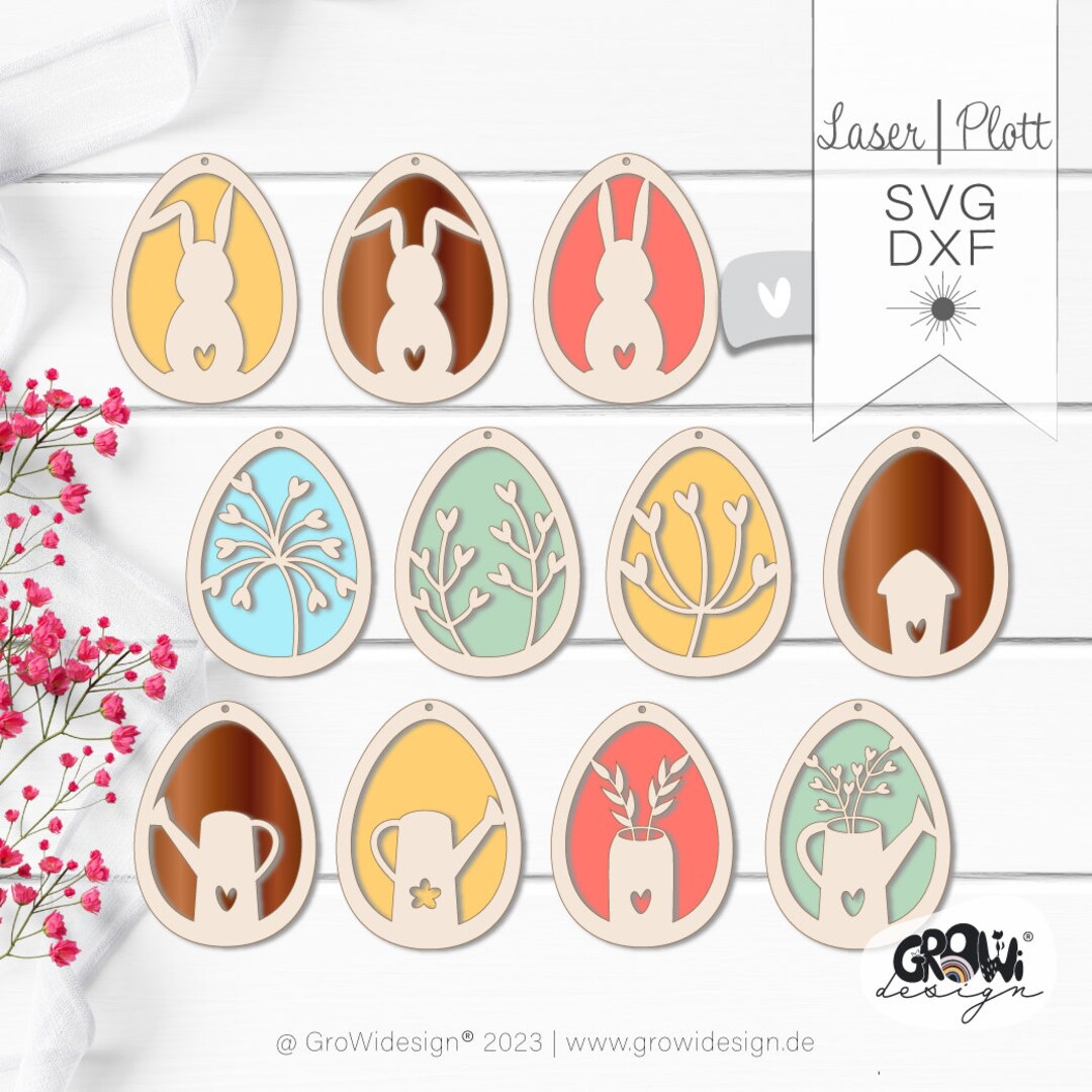 Easter Eggs Laser Cut Plotter File Svg Dxf - Etsy