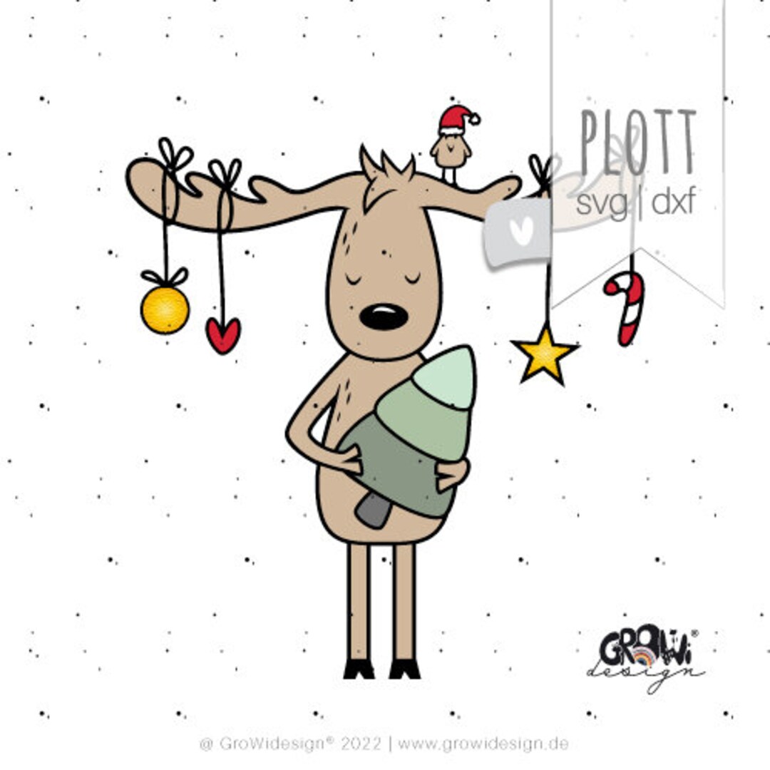 Plotterdatei Elch Weihnacht svg dxf - Etsy.de