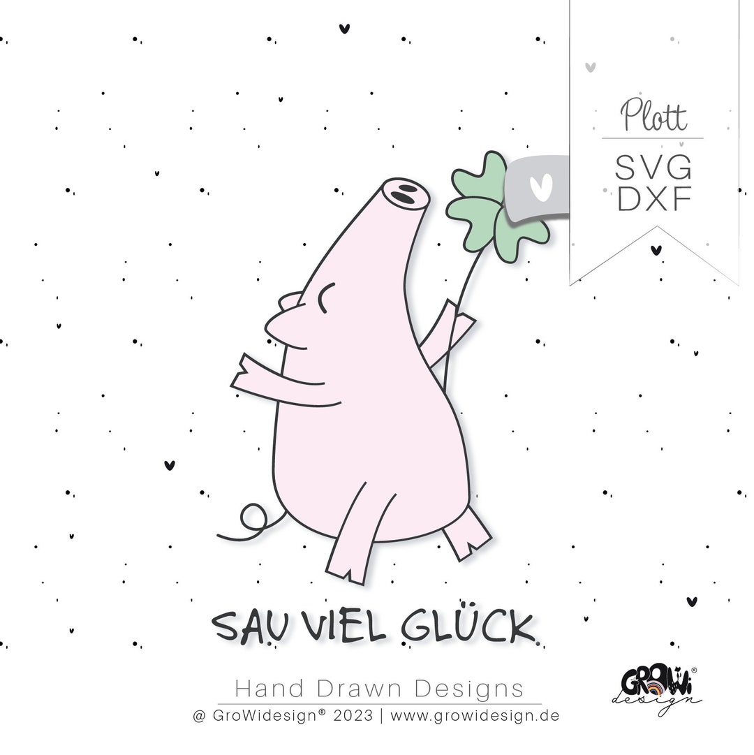Plotterdatei Glücksschwein Schwein Silvester Glücksbringer - Etsy.de