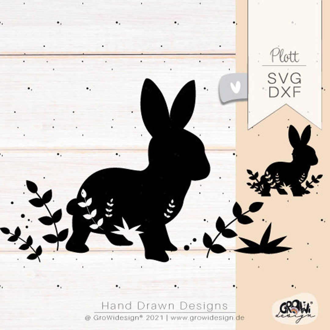 Plotterdatei Hase floral svg dxf - Etsy.de
