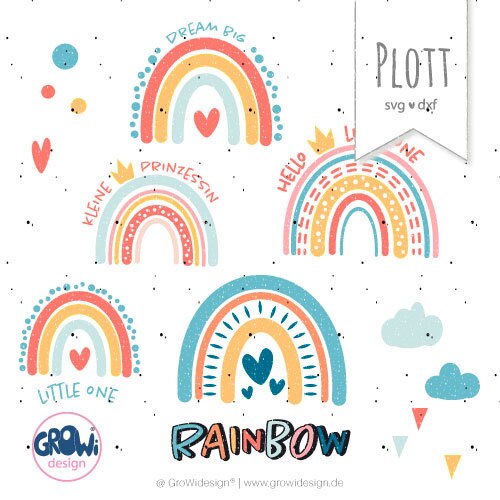 Svg Dxf Regenbogen Bundle Plotterdatei - Etsy