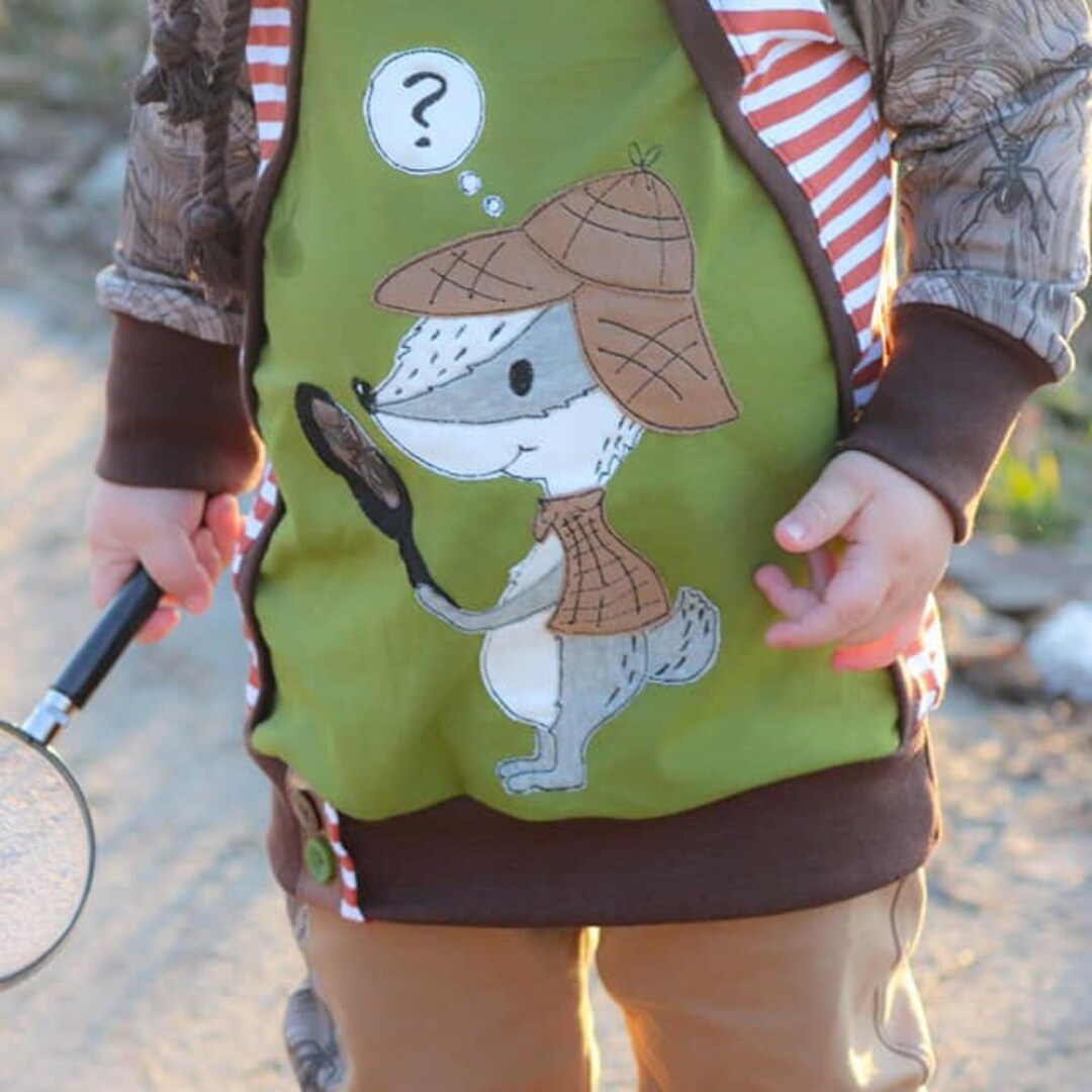 Embroidery File Forest Animal Badger Detective - Etsy