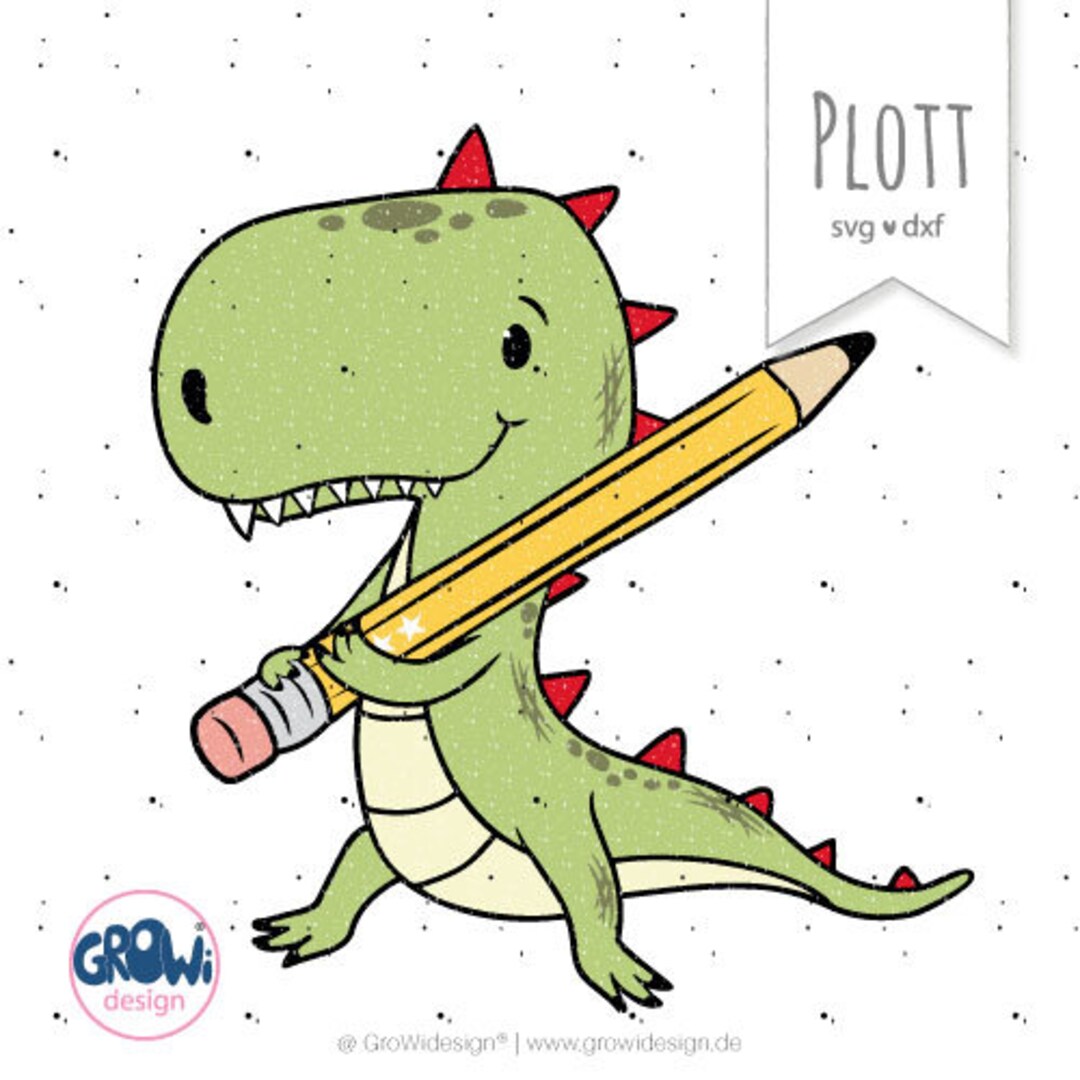 Plotterdatei Dino Schule Stift Bleistift - Etsy.de