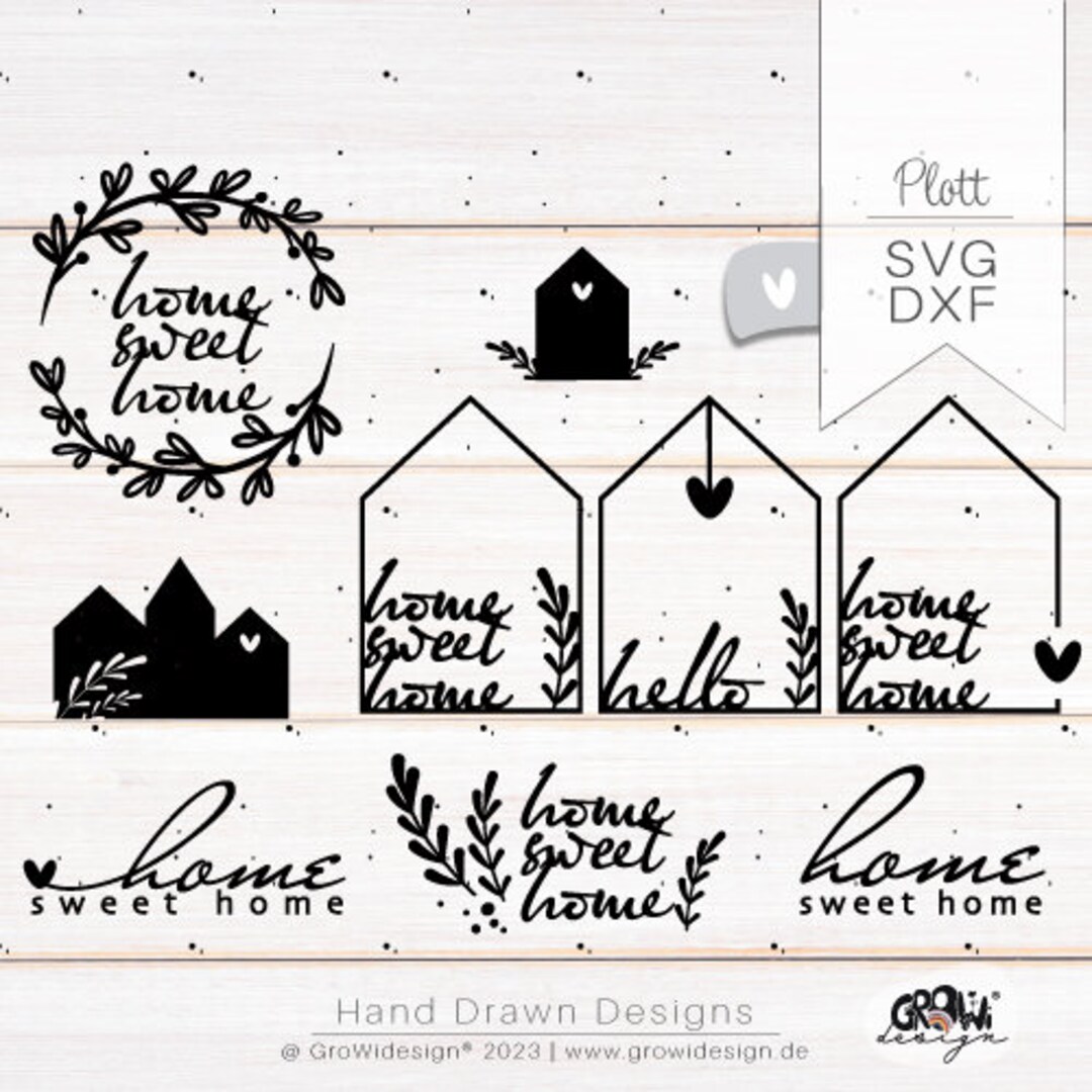 Plotterdatei home sweet home Bundle svg dxf - Etsy.de