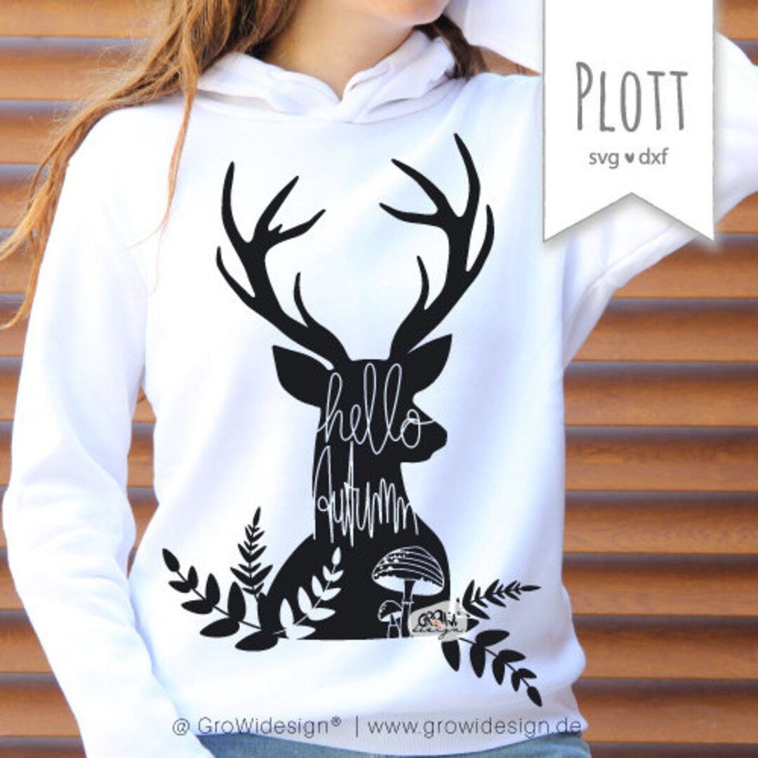 Plotterdatei Hallo Herbst Hirsch svg dxf - Etsy.de