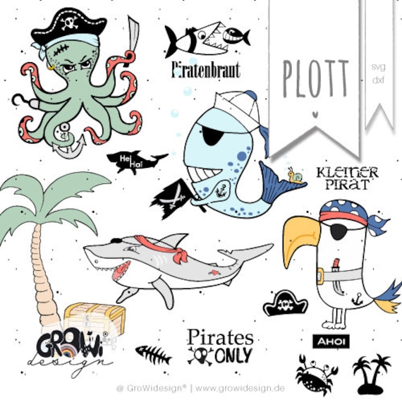 Plotterdatei Pirat Megapack svg dxf | Etsy Österreich