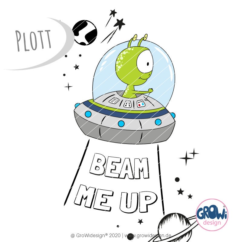 Plotter File Ufo Alien Spaceship Beam Me Up Space - Etsy UK