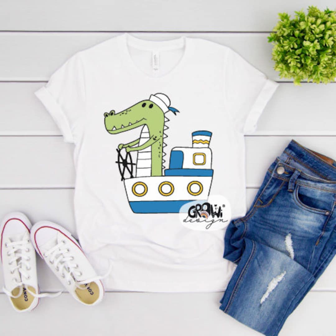 Plotter File Crocodile Ship Svg Dxf - Etsy