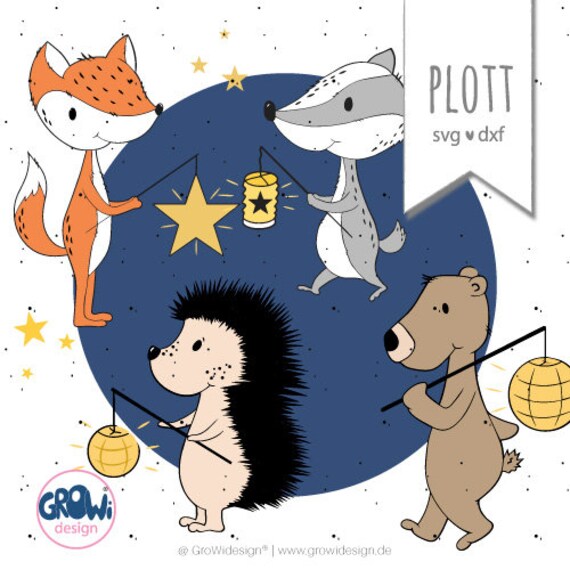 Plotterdatei Waldtiere Laterne svg dxf - Etsy.de