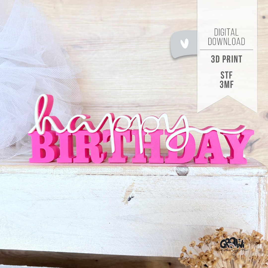 3D Print File HAPPY BIRTHDAY - STL 3MF Bambu Studio - Birthday ...