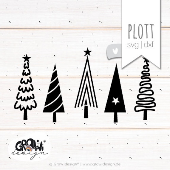 Plotterdatei Weihnachtsbäume Tannenbaum svg dxf - Etsy.de