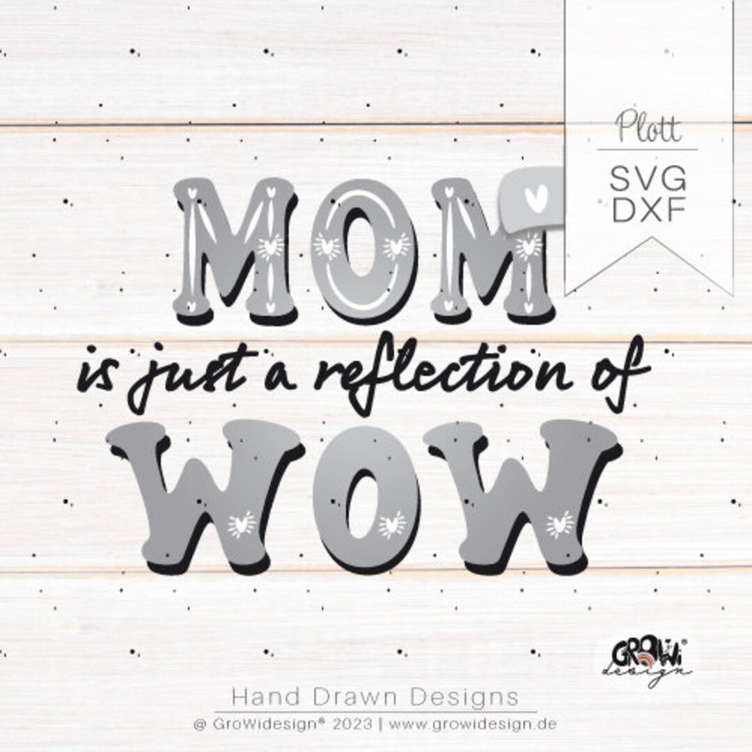 Plotter File MOM WOW Mothersday Svg Dxf - Etsy