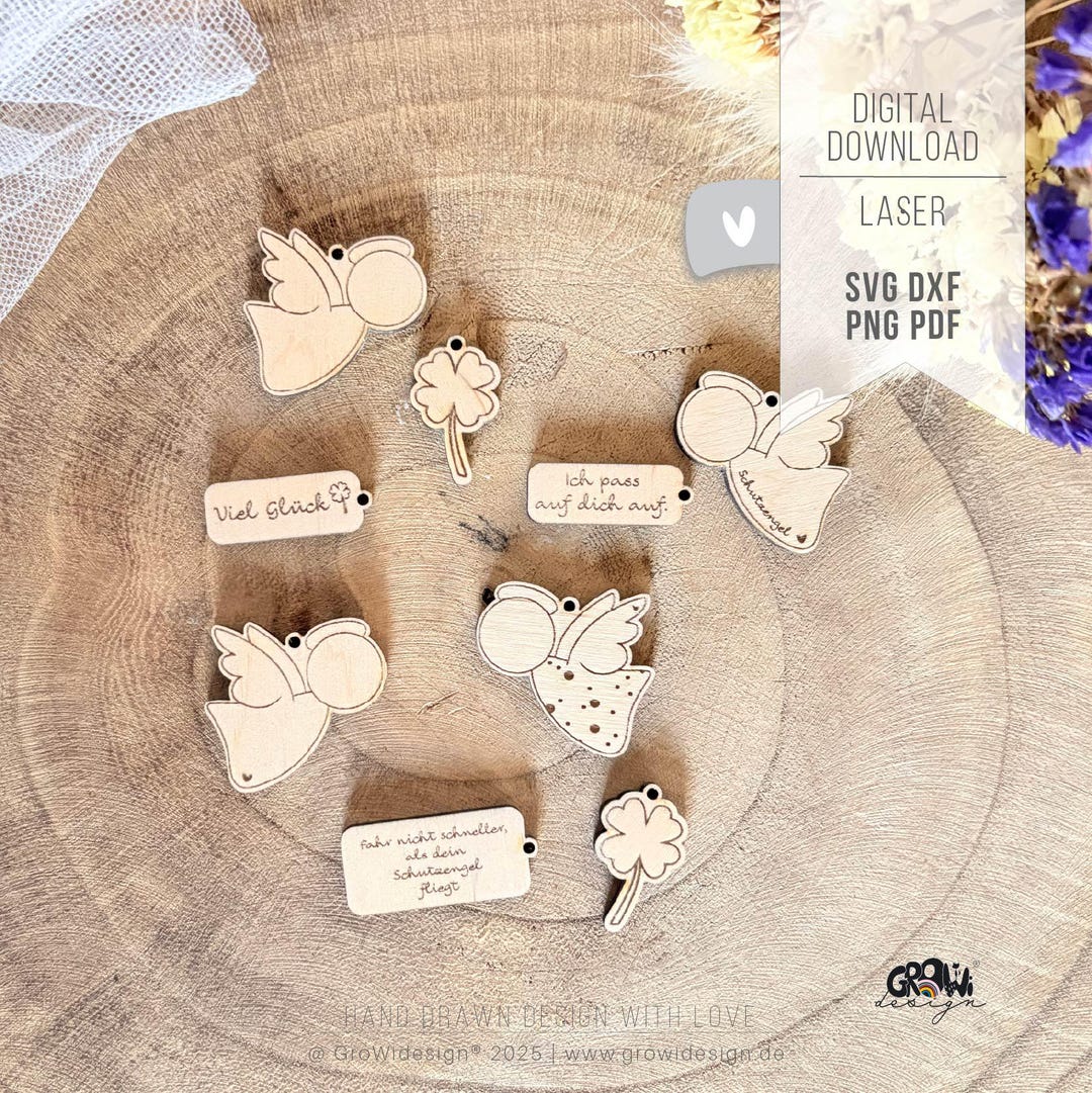 Laser File GUARDIAN ANGEL SVG - Gift Tag - Etsy