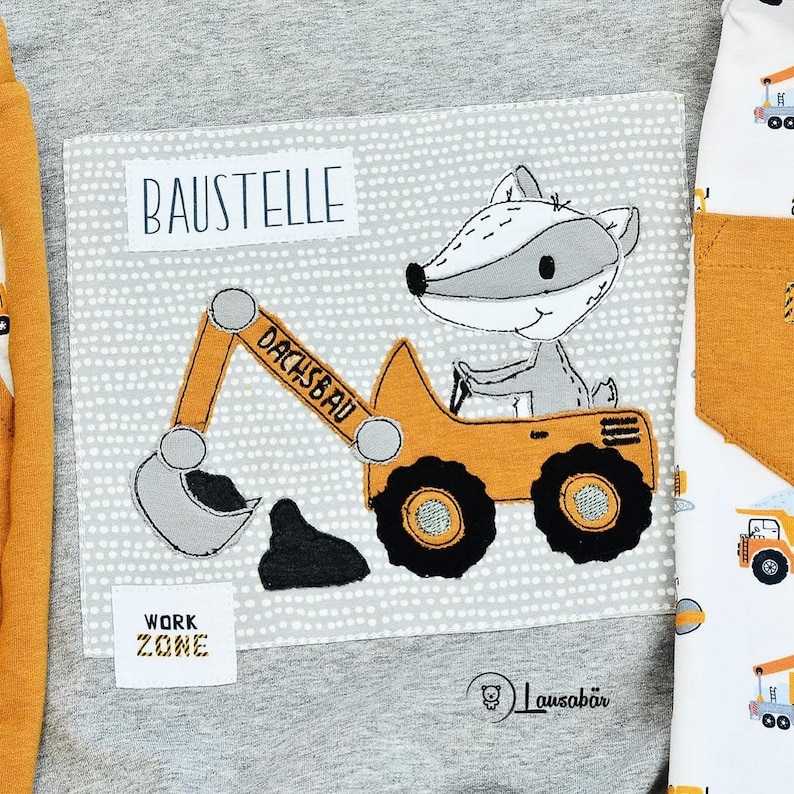 Stickdatei Bagger Baumeister Dachs Waldtier - Etsy.de