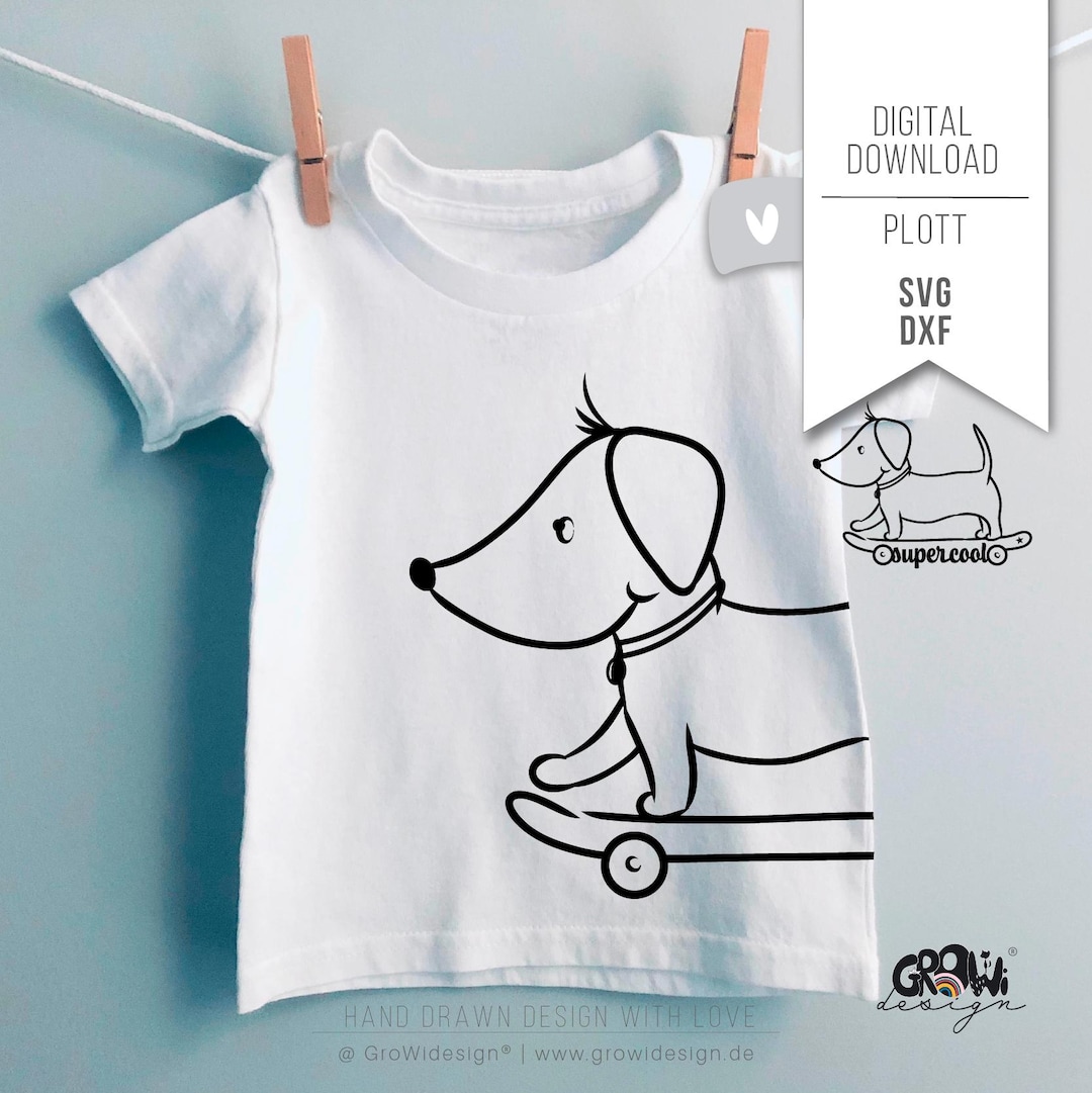 Plotterdatei DACKEL Skateboard svg dxf - Etsy.de