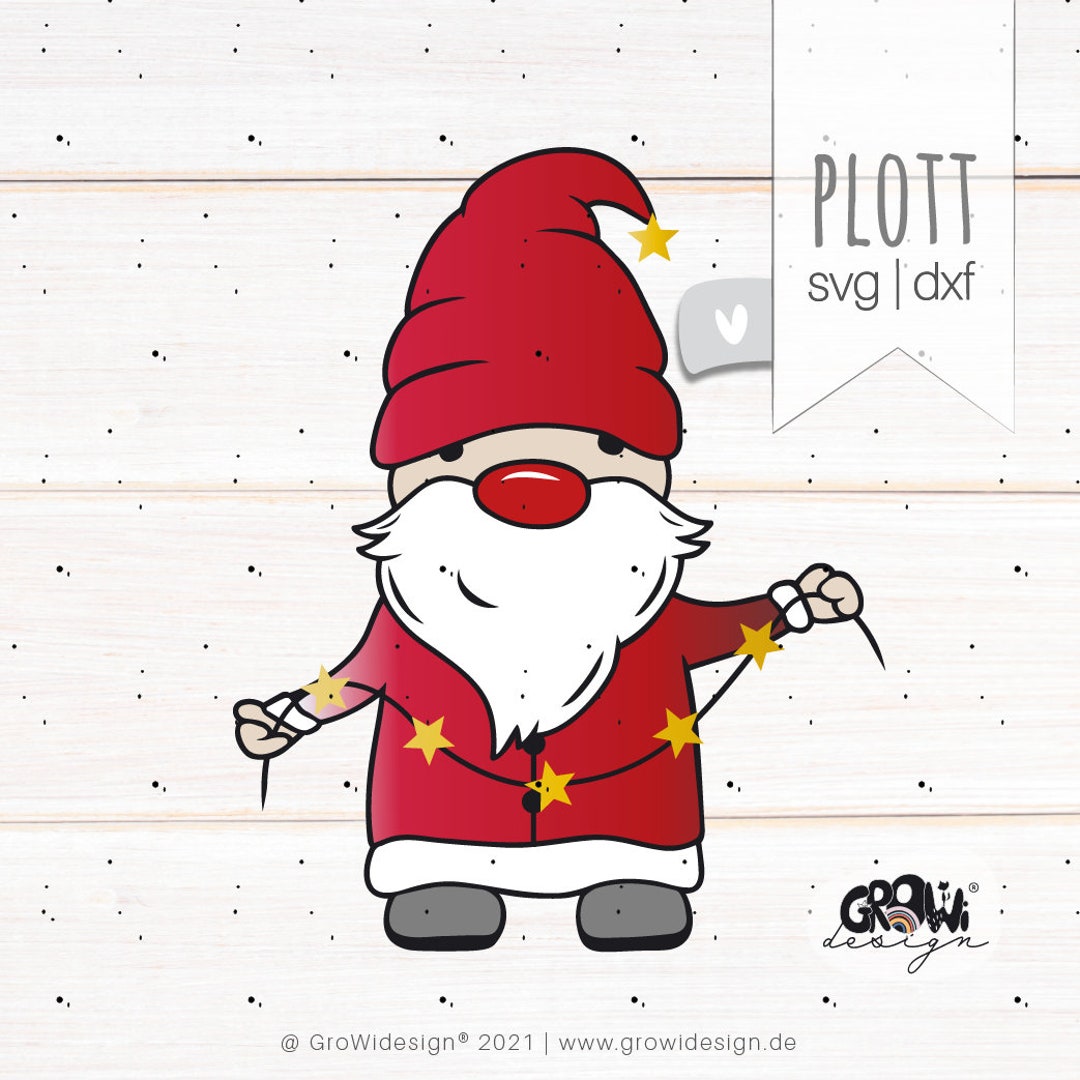 Plotterdatei XMAS Wichtel Lichterkette svg dxf - Etsy.de