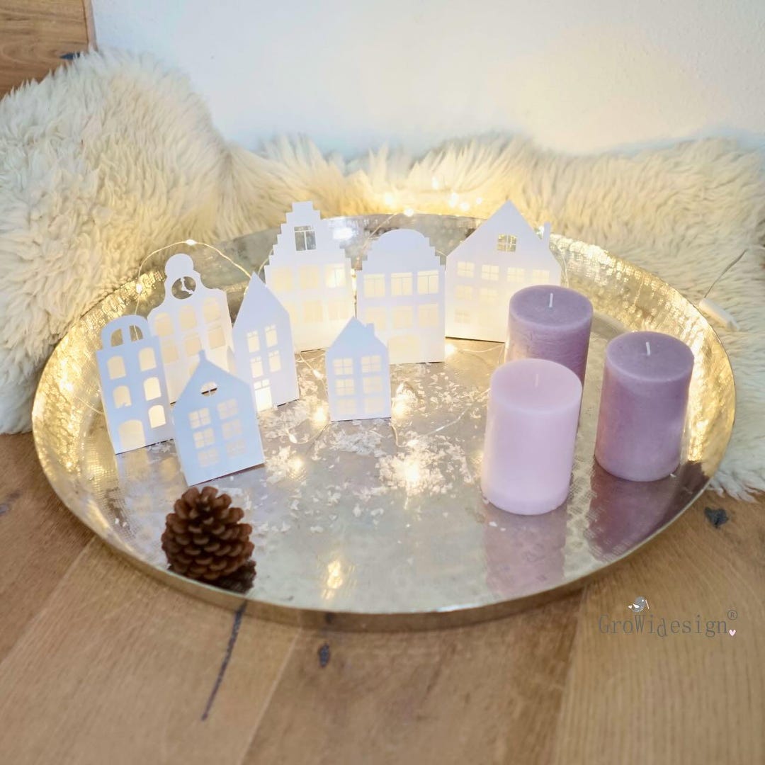 HOUSES Plotter File Christmas Town SVG - Paper & Foil - Etsy