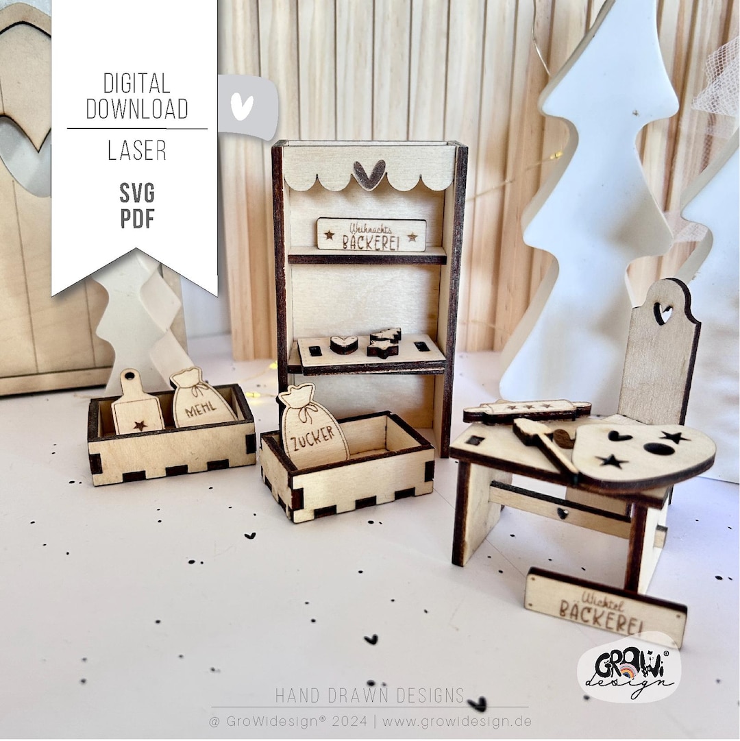 Laser File ELF BAKERY Svg - Accessories for Elf Door Christmas - Etsy UK