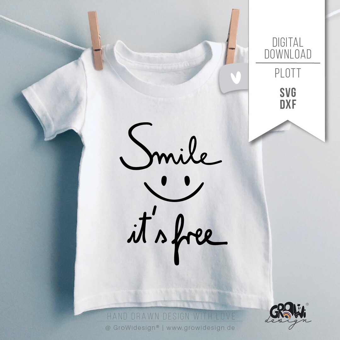 Plotter File SMILE Its Free SVG Saying Statement Smiley Emoji - Etsy