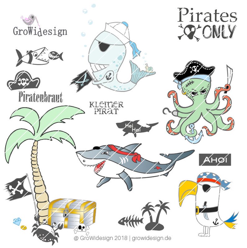 Plotterdatei Pirat Megapack svg dxf | Etsy