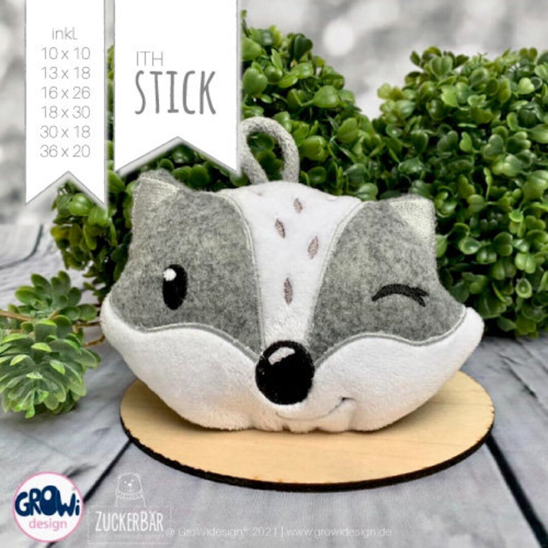 Waldtier ITH Stickdatei Dachs Frechdachs - Etsy.de