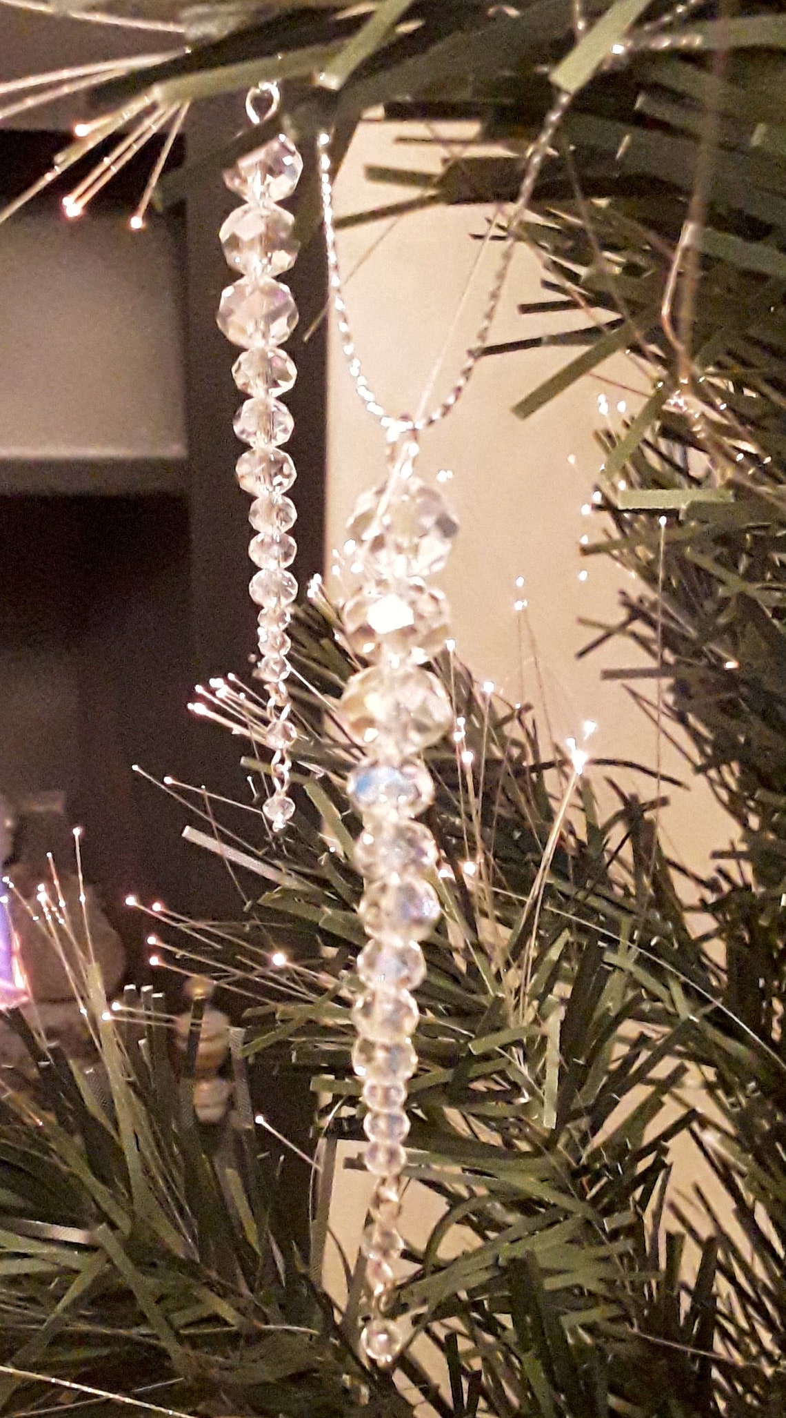 Clear Crystal Icicle Christmas Tree Decoration - Etsy