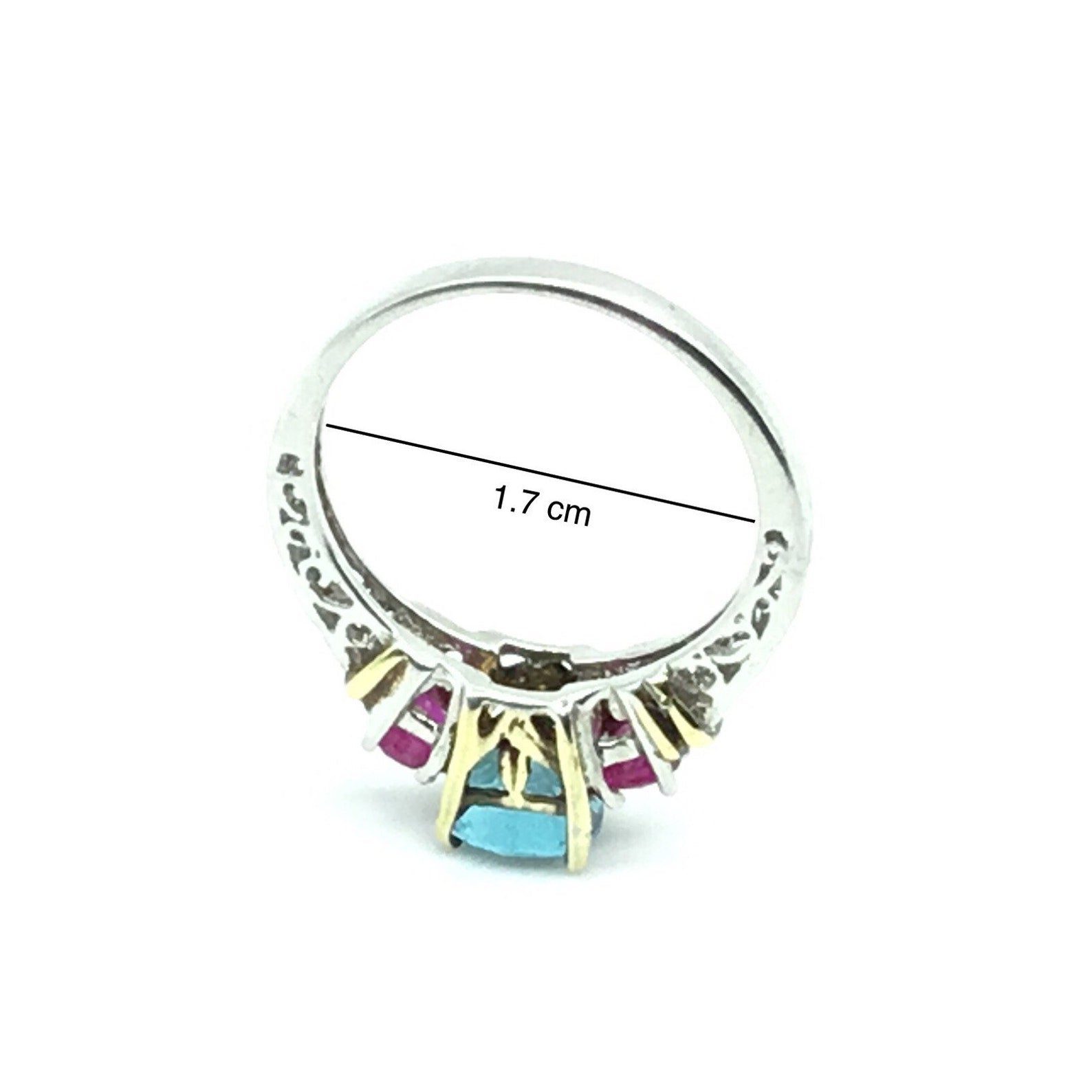 Blue Topaz and Ruby Ring in Sterling Silver Engagement Ring - Etsy