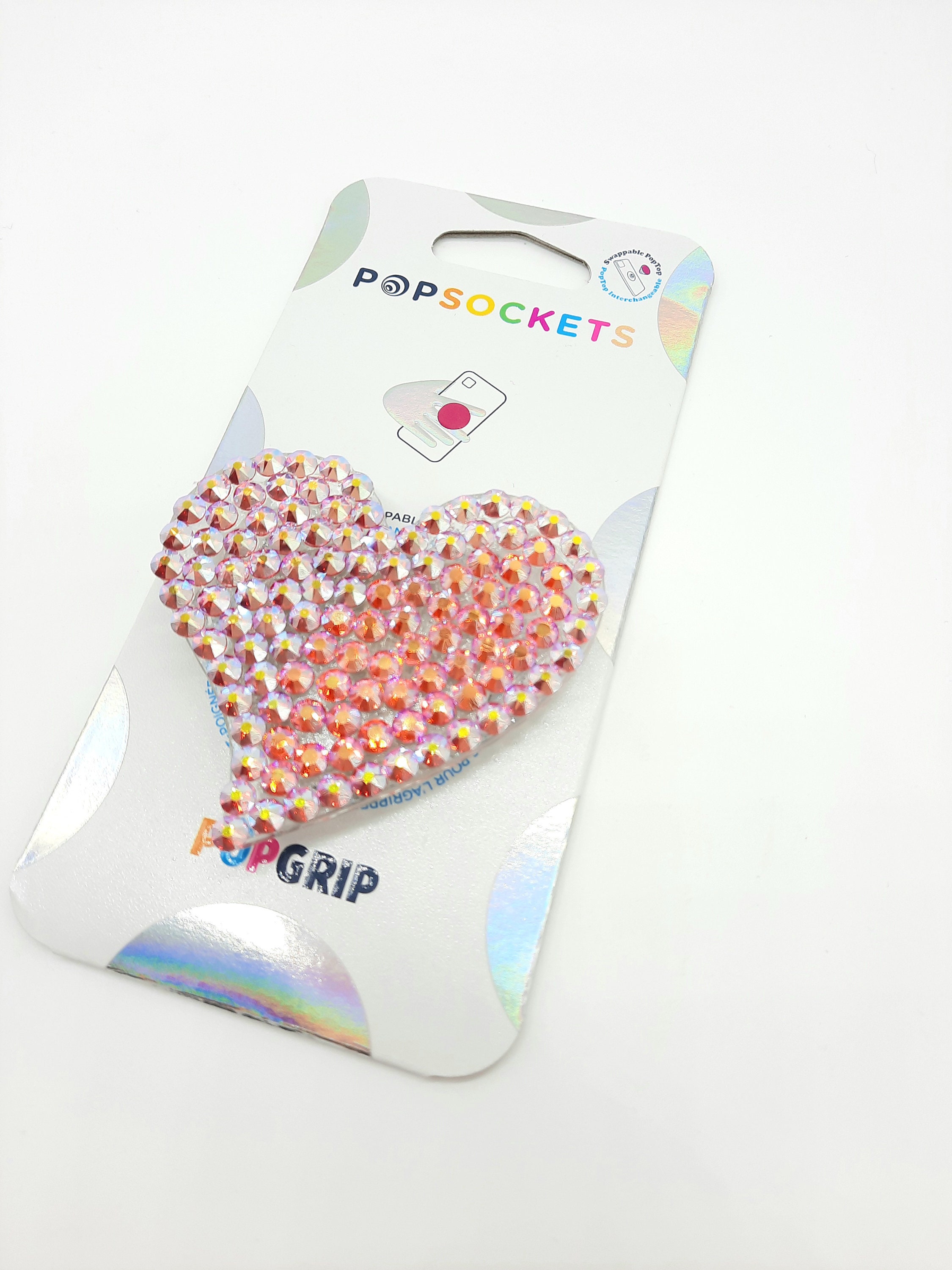 Swarovski Bling Pinky Red Heart Popsocket Made With Swarovski Crystals ...