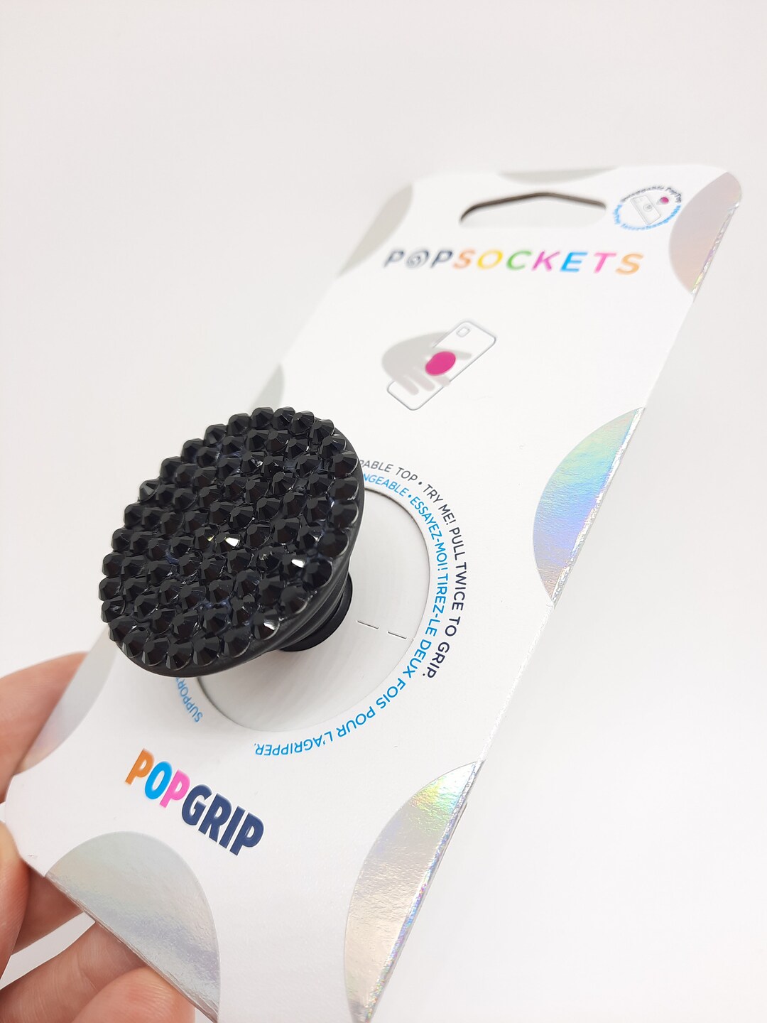 Swarovski Black Bling Popsocket Made With Swarovski Crystals Swappable ...