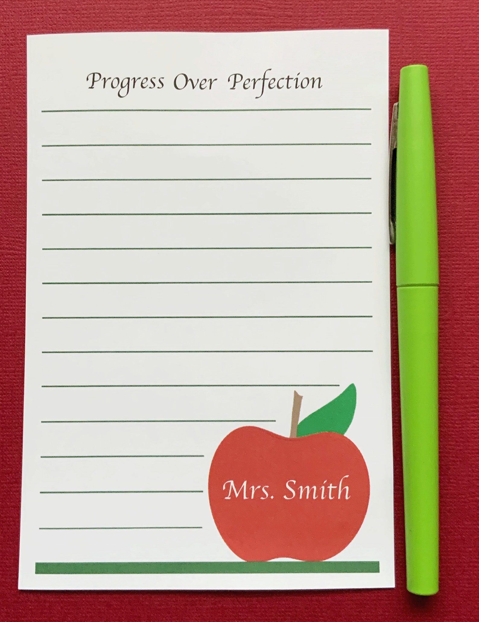 Customizable 4x6 Notepad for Educators-50 Sheets per Pad - Etsy