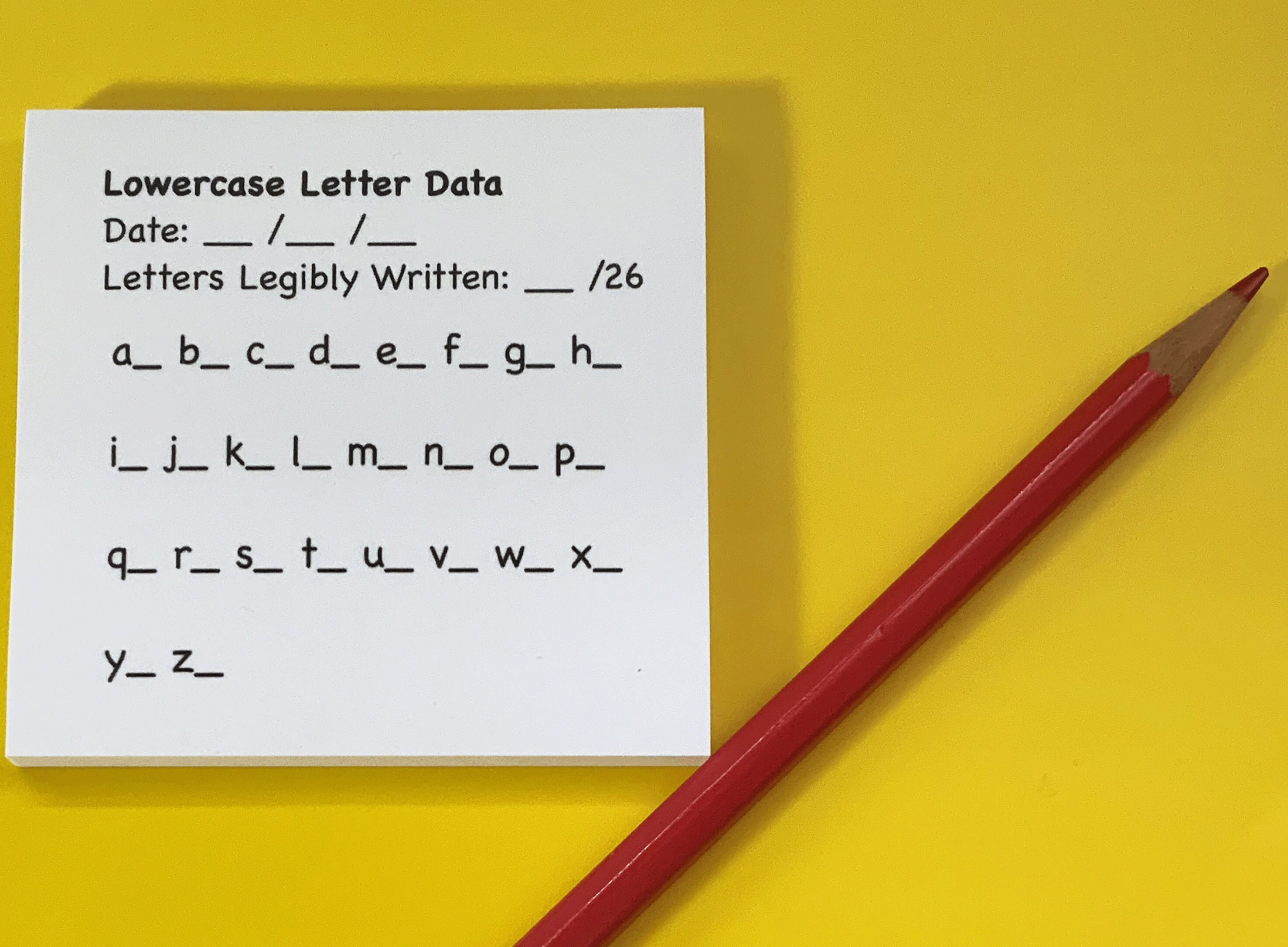 Sticky Note for Taking Lowercase Letter Data- OT and Special Ed - Etsy