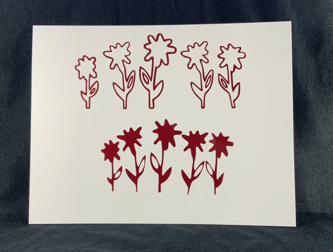 Flower Outlines Digital Download. Set of 5 Flowers That Give You a ...