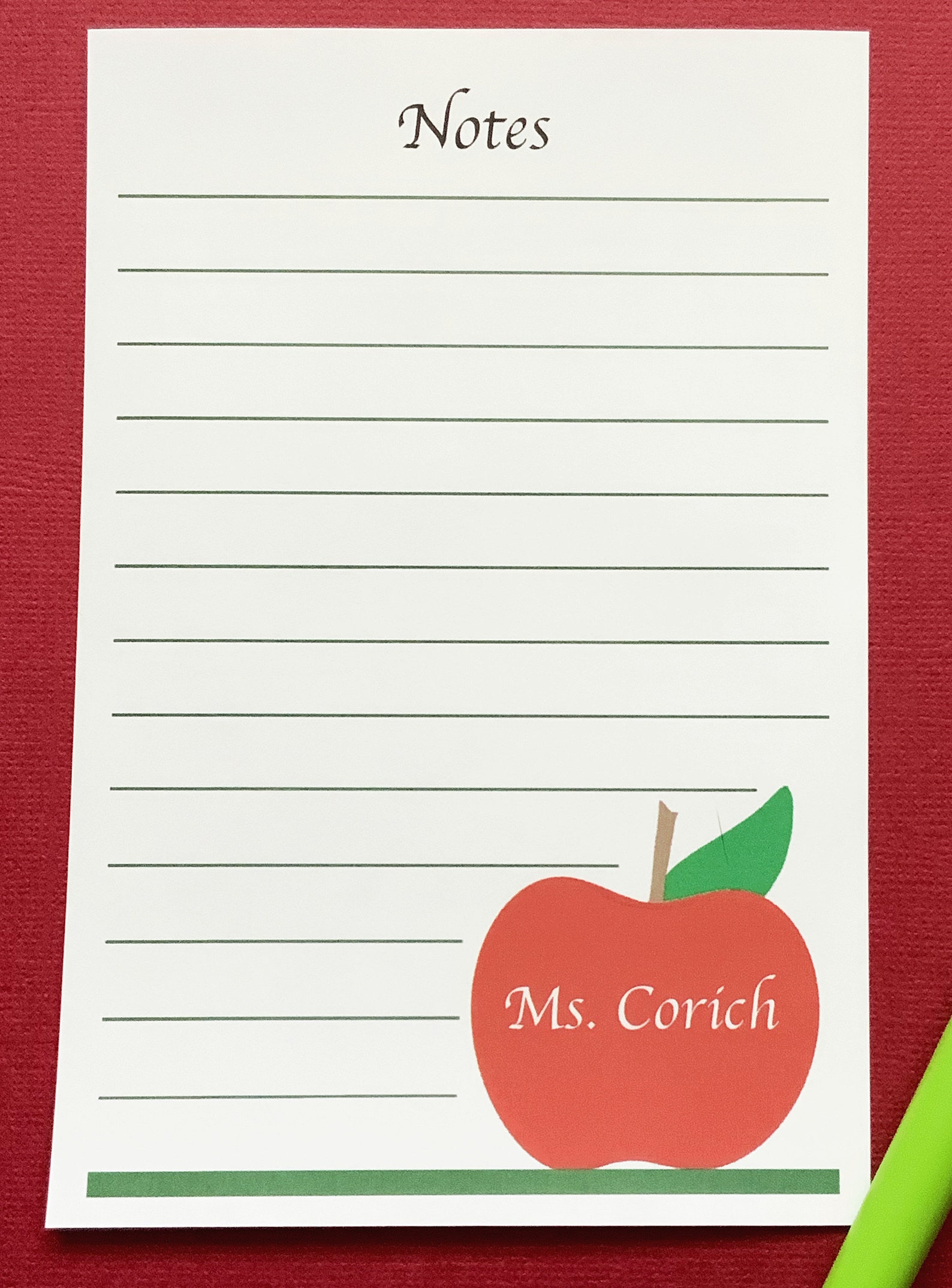 Customizable 4x6 Notepad for Educators-50 Sheets per Pad - Etsy