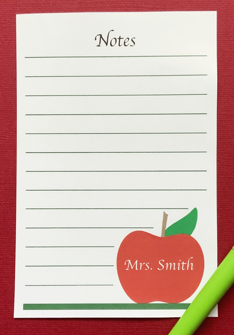 Customizable 4x6 Notepad for Educators-50 Sheets per Pad - Etsy