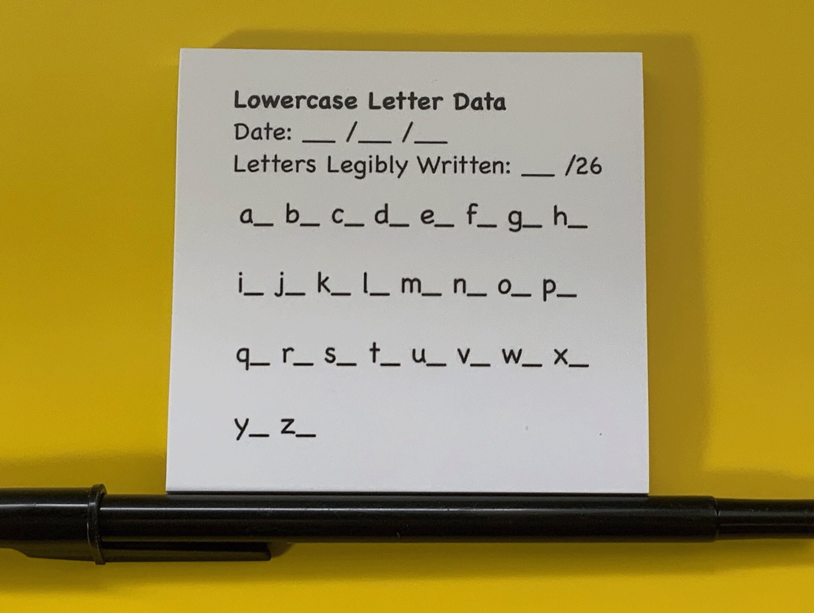 Sticky Note for Taking Lowercase Letter Data- OT and Special Ed - Etsy